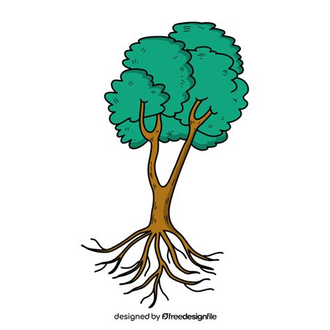 Tree With Roots Drawing Clipart Free Download