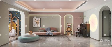 【儿童玩具房3d模型】 现代vr有灯光有贴图max2016儿童玩具房3d模型下载 Id1451360 免费3dmax模型库 青模3d模型网