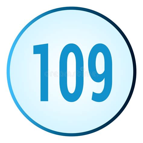 Number 109 Symbol Or Logo With Round Frame In Blue Gradient Color Stock Vector Illustration Of