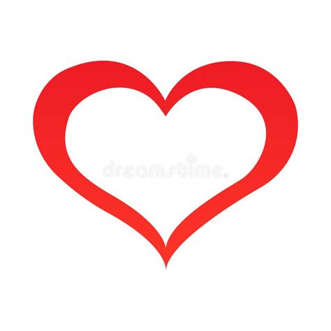 抽象心脏形状概述 也corel凹道例证向量 在平的样式的红色心脏象 心脏作为爱的标志 向量例证 插画 包括有 蜜月 等高 118302245