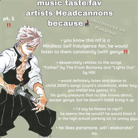 Finally Doing Headcanons For Mans 🗣🗣 Headcanon Slayer Anime 2000s Songs
