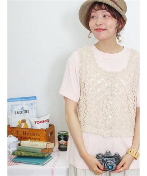 Samansa Mos2（サマンサ モスモス）の「かぎ針編み風前後2wayビスチェ（ベスト）」 Wear