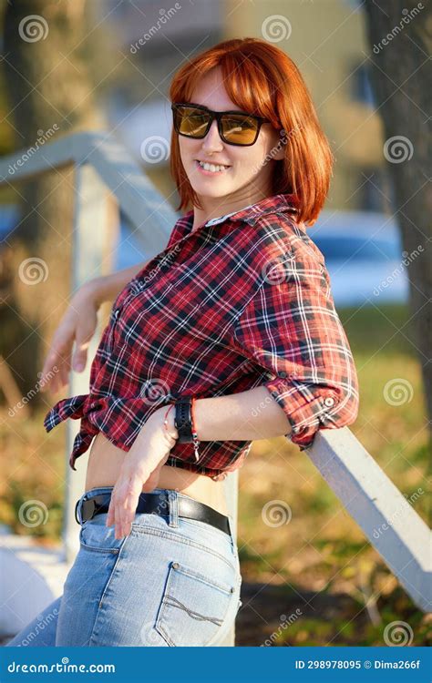 Close Up Portrait Of Sensual Redhead Outdoors Autumn S Warm Embrace