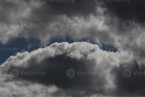 Cloudscape Scenery Overcast Weather Above Dark Blue Sky Storm Clouds