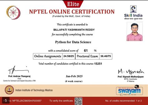 datascience python nptel dataskills learning
