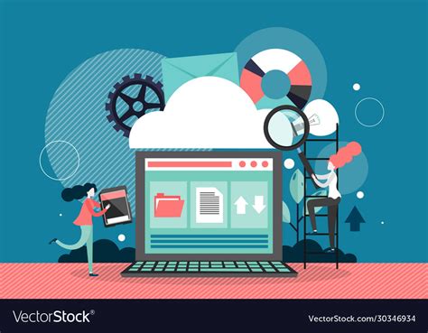 Cloud Computing Concept Flat Style Design Vector Image