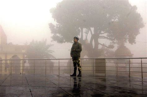 Border Security Force Bsf Jawans Patrol Amid Fog On The Republic Day