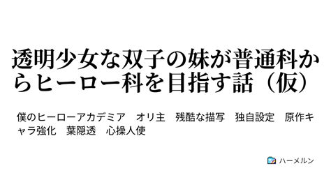 透明少女な双子の妹が普通科からヒーロー科を目指す話（仮） ハーメルン
