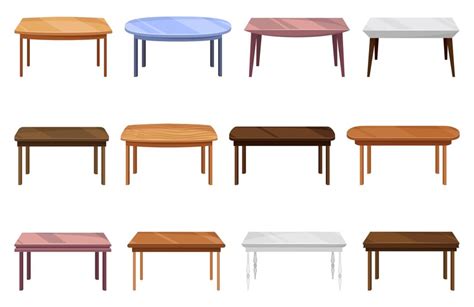 Premium Vector Tables Furniture Of Wood Interior Wooden Desks Empty