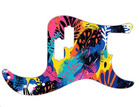 Abstract Color Splash Fender P Bass Custom Pickguard Printing Only