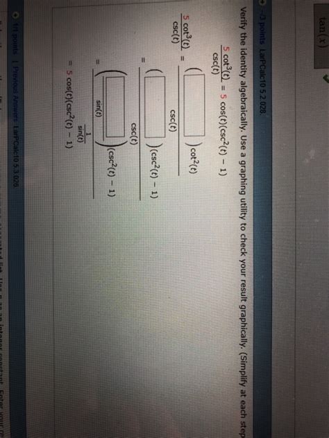 Solved Verify The Identity Algebraically Use A Chegg
