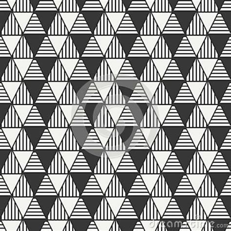 Geometric Line Monochrome Abstract Hipster Seamless Pattern With Triangle Stock Vector