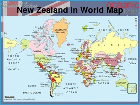 Location Of New Zealand On World Map Travelsfinders Com