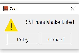 SSL Handshake Failed Issue Zealdocs Zeal GitHub
