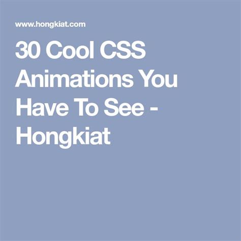 30 Cool Css Animations For Your Inspiration Web Development Design Web Design Tips Css