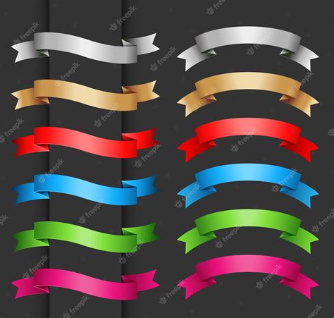 Colección De Banners De Cinta Vector Premium