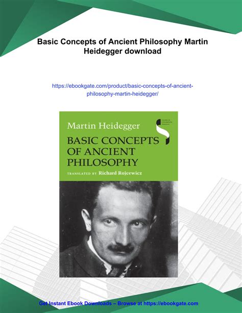 Basic Concepts Of Ancient Philosophy Martin Heidegger Pdf