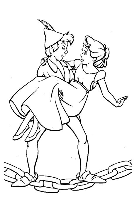 Desenho De Peter Pan E Wendy Para Colorir Para Imprimir E Colorir
