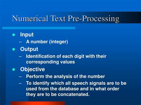 ppt numerical text to speech synthesis system powerpoint presentation
