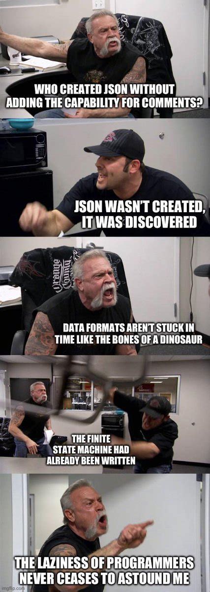 Programmer Humor On Twitter The Real Reason Json Has No Comments