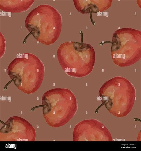 Vector Isolated Illustration Of Pattern With Apples Stock Vector Image