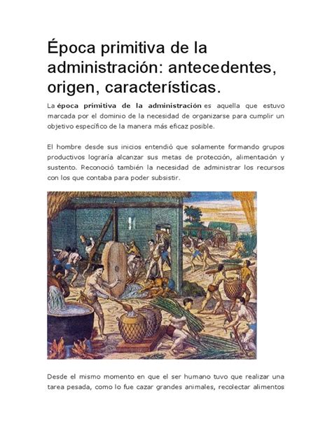 Administración En La época Primitiva Pdf Administración Pública