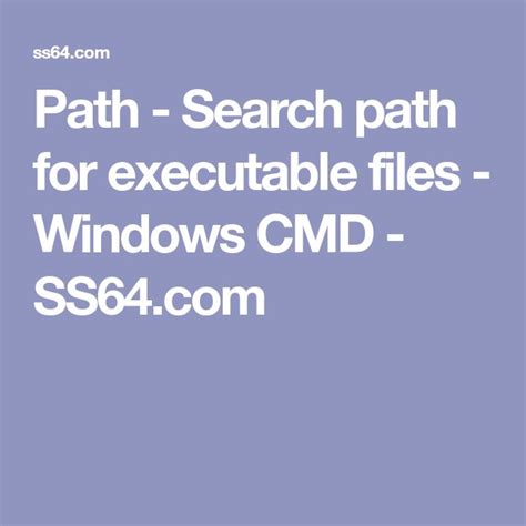 Path Search Path For Executable Files Windows Cmd