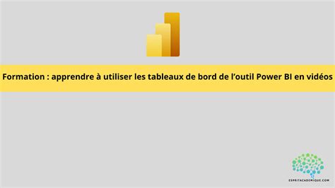 Formation Apprendre à Utiliser Les Tableaux De Bord De Loutil Power