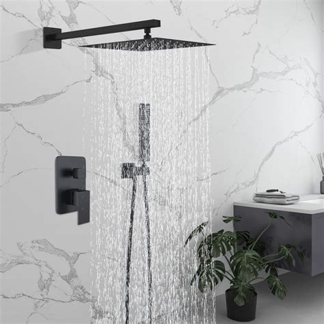 Buy Ackwave Shower System Matte Black Shower Faucet Set 8 Inches Rain