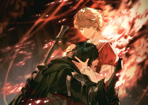 Safebooru 2boys Armor Black Cape Black Hair Blue Eyes Brothers Cape