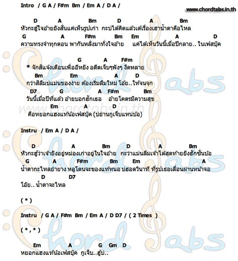 วันนี้เมื่อปีที่แล้วคอร์ด คอร์ด วันนี้เมื่อปีที่แล้ว ปิงปอง พงษ์