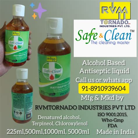 Buy Alcohol Based Antiseptic Liquid From Rvmtornado Industries Pvt Ltd India