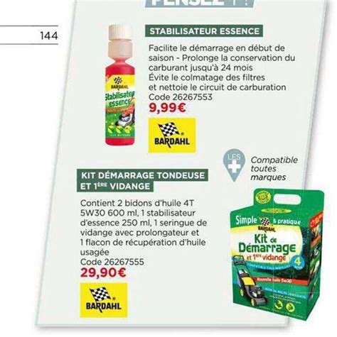 Promo Stabilisateur Essence Kit Démarrage Tondeuse Et 1ère Vidange