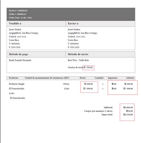 Magento2 Spanish Words In PDF Invoice Currency Symbol Colon Not