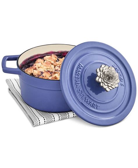 Martha Stewart Collection Garden Party 2 Qt Enameled Cast Iron Round