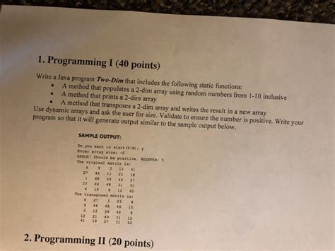 Solved 1 Programming I 40 Points Write A Java Program