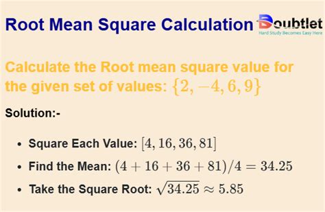 Root Mean Square Rms Value Calculator