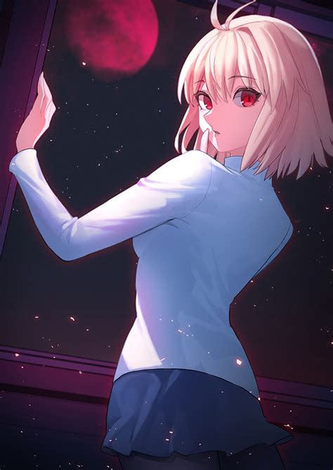 Safebooru 1girl Antenna Hair Arcueid Brunestud Bangs Black Legwear