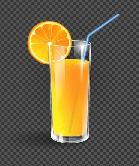 Premium Vector A Glass Of Orange Juice Vector Illustration