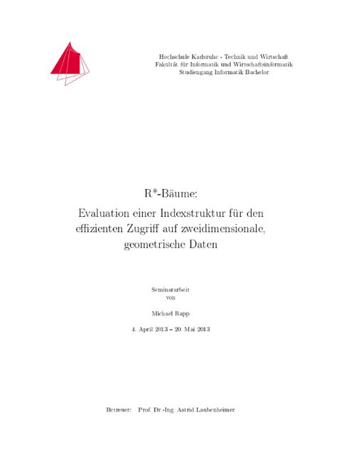 Ein Informatik Blog In Eigener Sache Seminararbeit über R Bäume
