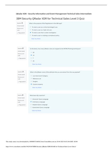 Ibm Security Qradar Xdr Soar For Technical Sales Level 3 Pdf