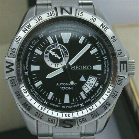 Seiko Superior Ssa091 Mens Compass Bezel Automatic Watch W Bracelet