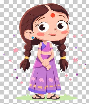 Girl With Braids Purple Dress Png Images Girl With Braids Purple Dress