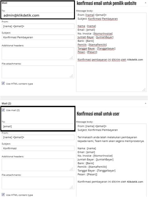 Cara Membuat Formulir Konfirmasi Pembayaran Contact Form Klikdetikcom