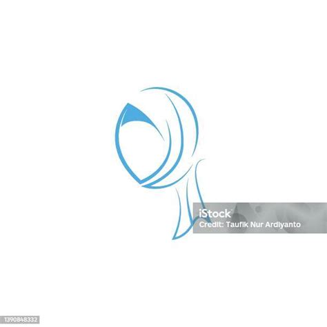 Hijab 로고 아이콘 일러스트 디자인 템플릿 단정한 의류에 대한 스톡 벡터 아트 및 기타 이미지 단정한 의류 로고 머리