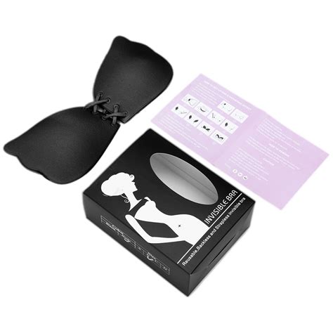 Wing Shape Front Buckle Bra Self Adhesive Invisible Strapless Padded