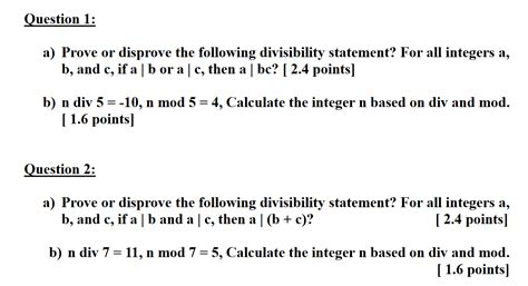 Solved A Prove Or Disprove The Following Divisibility