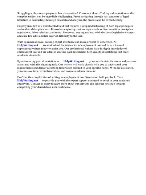 Employment Law Dissertation Examples Pdf Employment Labour Law