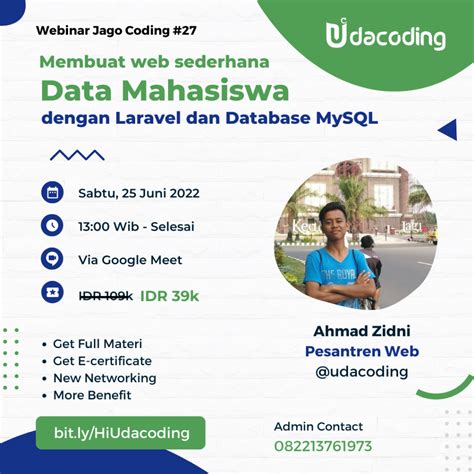 Workshop Jago Coding 27 Web Membuat Web Sederhana Data Mahasiswa Dengan Laravel Dan Database