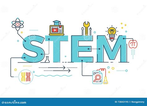 Stem Science Technology Engineering Mathematics Stock Vector Illustration Of Computer